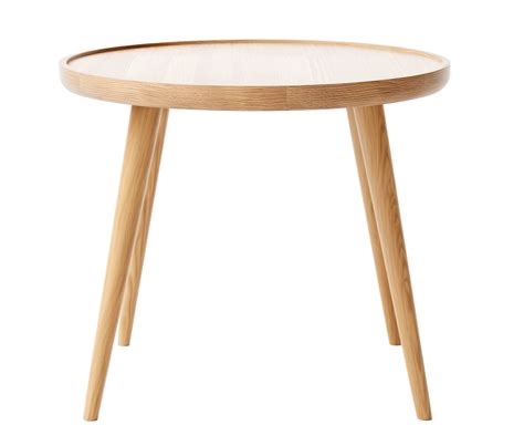 Scandinavian Style Round Wooden Side Table With Elegantly Tapered Legs