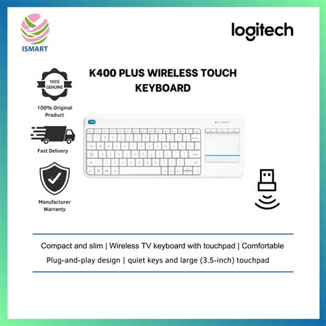 Logitech K400 Plus Wireless Touch Keyboard White Shopee Malaysia