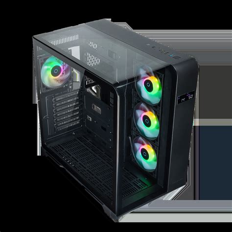 Tecware Arc Curved Tg Atx Case With Temperature Display And 4 Argb Fans