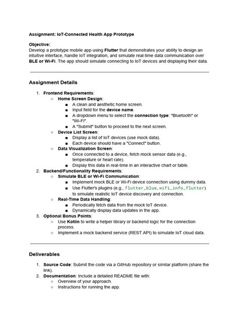 Assignment Full Stack Flutter Developer Pdf Internet Of Things Data