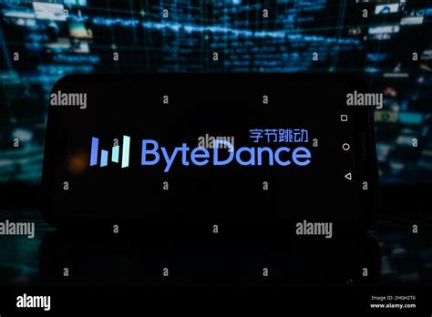 In This Photo Illustration A Byte Dance Logo Is Displayed On A Smartphone With Stock Market