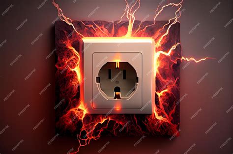 Premium Photo Sparkling Lighting Electrical Socket In Wall Illustration Generative Ai