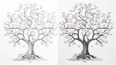 Premium AI Image Trees Illustration Artistic Depiction Natural Scenery Handdrawn Art Tree