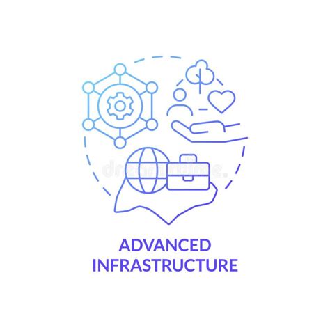 Advanced Infrastructure Blue Gradient Concept Icon Stock Vector