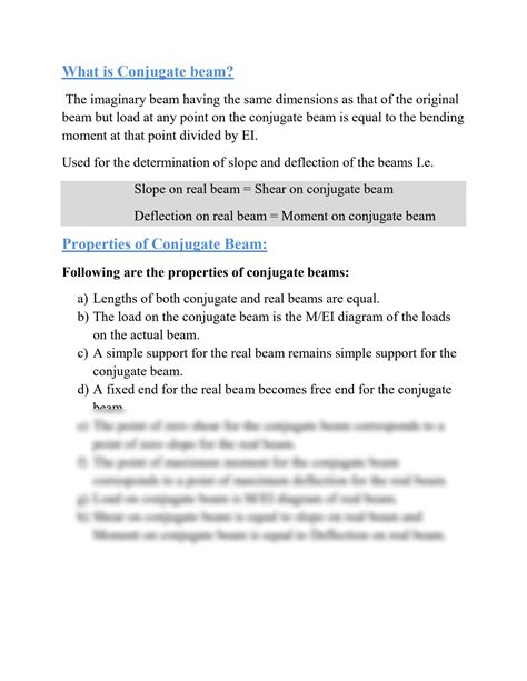 Solution What Is Congugate Beam Studypool