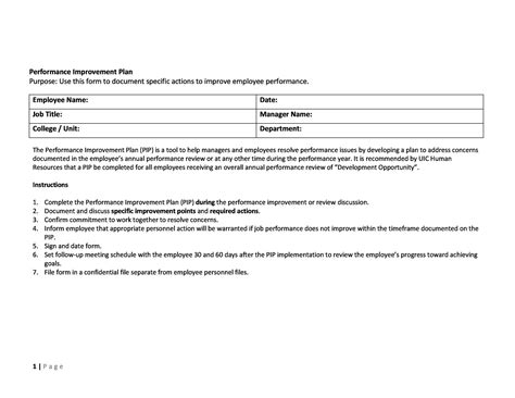 40 Performance Improvement Plan Templates And Examples