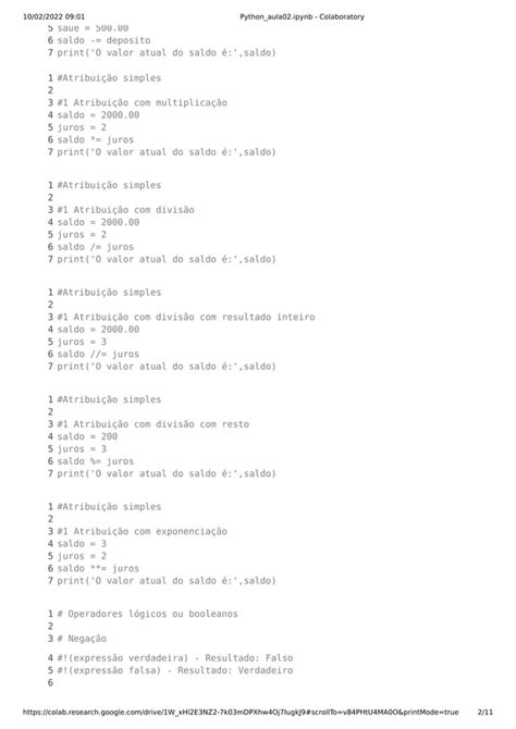Python Aula02ipynb Colaboratory Pdf