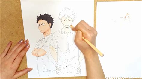 하이큐 그리기 오이카와 토오루×이와이즈미 하지메 스피드 드로잉 Speed Drawing ハイキュー！！ Youtube