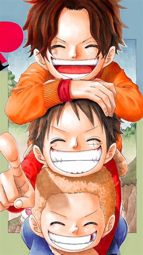Wallpaper One Piece Irmandade Asl Ace Sabo And Luffy ルフィ かわいい