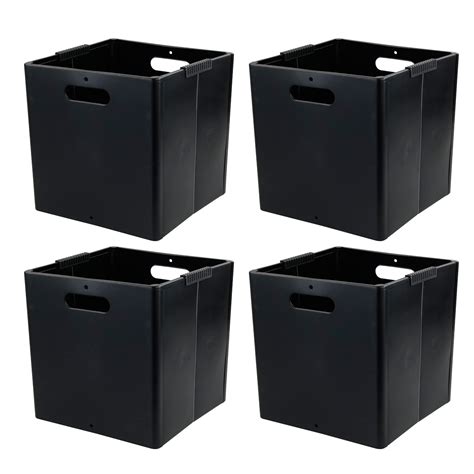 Morcte 4 Pack Collapsible Plastic Storage Cubes Organizer