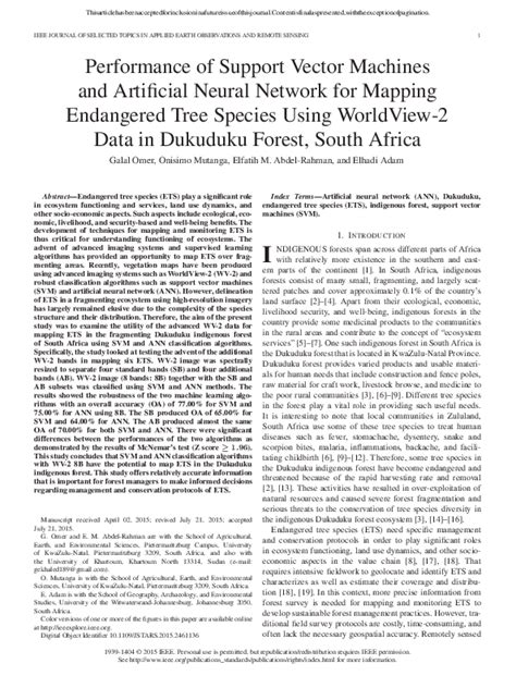 Pdf Performance Of Support Vector Machines And Artificial Neural Network For Mapping