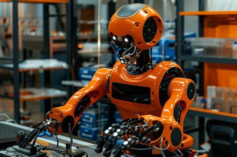 Premium Photo Industrial Robots Performing Precision Tasks In A