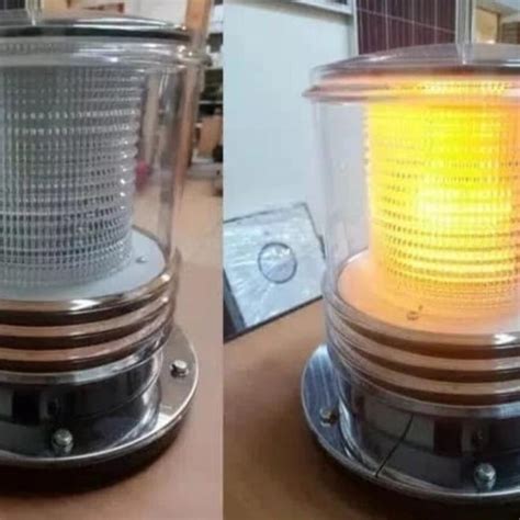Jual Lampu Menara Led Tower Solar Cell Strobo Rotary Rotary Kuning
