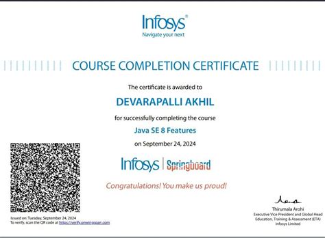 devarapalli akhil on linkedin javase8 certified infosysspringboard