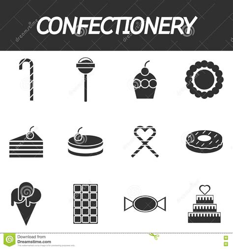 Confectionery Icon Set Stock Vector Illustration Of Confectioner