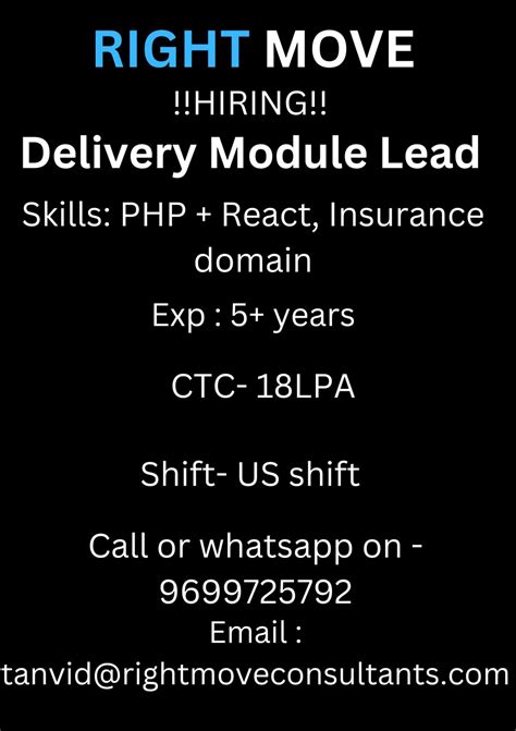 Php React Lead Insurance Hiring Rightmove Tanvi D