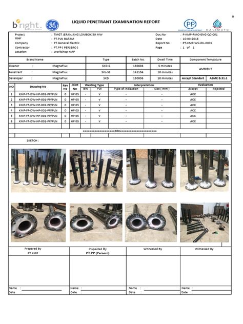 Engineering Inspection Summary Pdf Pipe Fluid Conveyance Materials