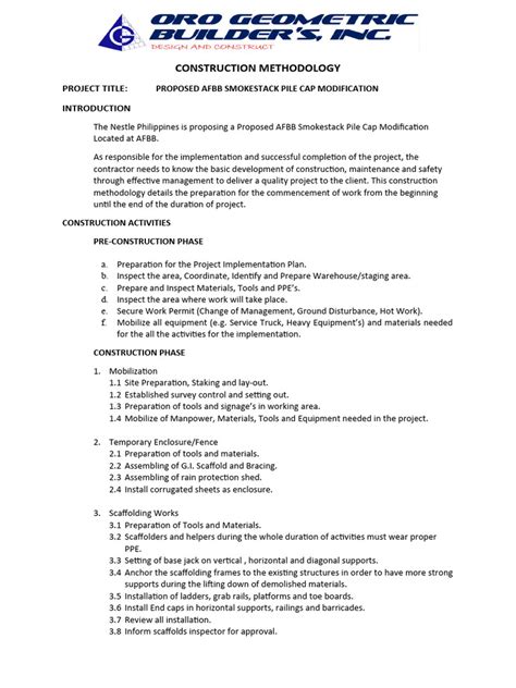 Methodology Pdf Deep Foundation Scaffolding