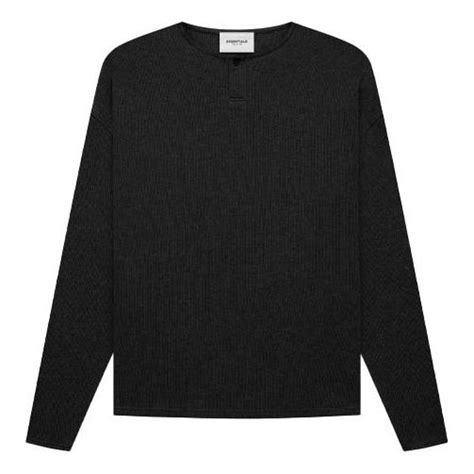 Fear Of God Essentials Fw21 Thermal Henley Ls Black Fog Fw21 039