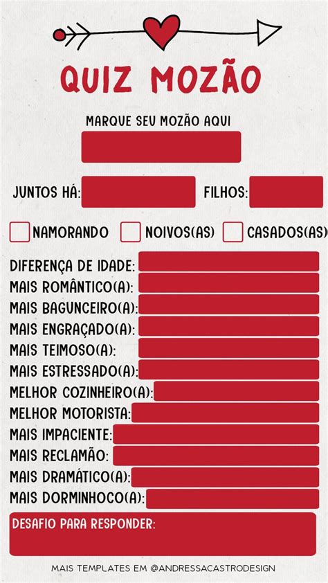 Pin De Andressa Castro Em Templates Perguntas Para Casais