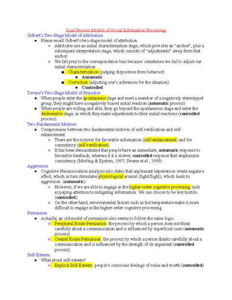 Dual Process Models Of Social Information Processing Dual Process Models Of Social Information