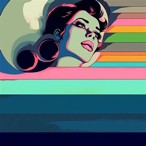 Premium Ai Image There Is A Woman Laying On A Bed With A Colorful