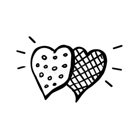 Heart Doodle Icon Hand Drawn Love Symbol Stock Vector Illustration