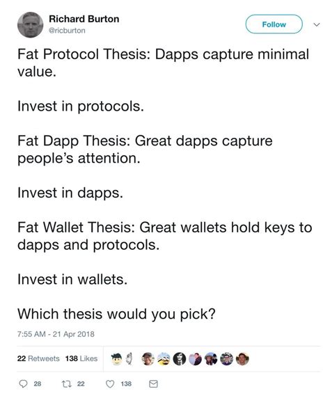 Fat Protocols Vs Fat Dapps Vs Fat Wallets Fat Wallet Info Thesis