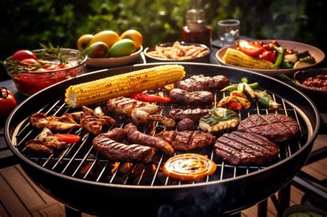 Premium Photo Bbq Essentials Round Composition