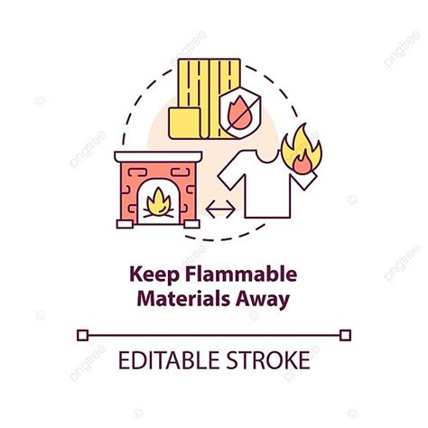 Keep Flammable Materials Away Concept Icon House Avoid Editable Vector