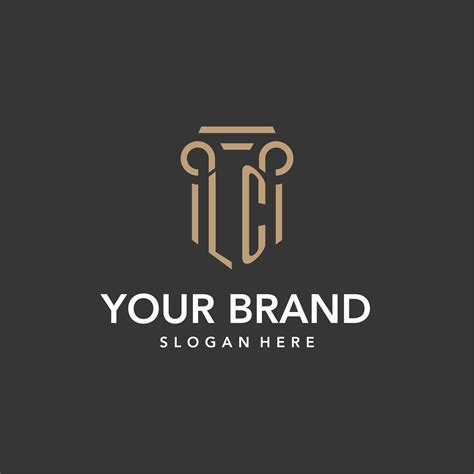 Lc Logo Monogram With Pillar Style Design 22988343 Vector Art At Vecteezy
