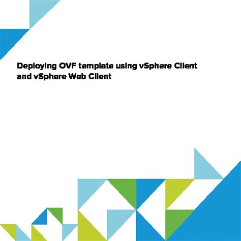 Deploying Ovf Template Using Vsphere Client And Vsphere Web Client