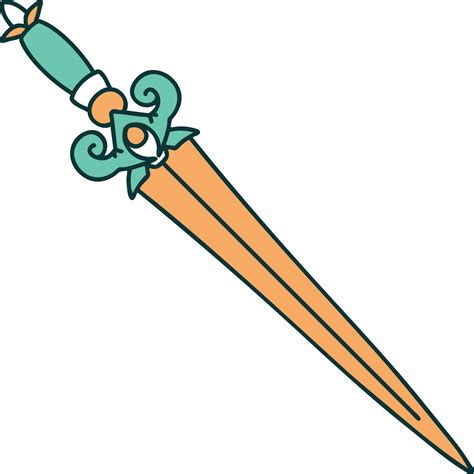 Tattoo Style Icon Of Dagger 44920298 Png