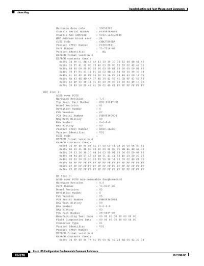 Show Diag Troubleshooting