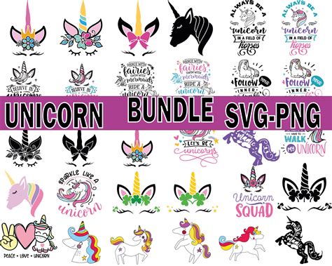 Unicorn Quotes Svg Bundle Unicorn Png File Unicorn Shirt Files