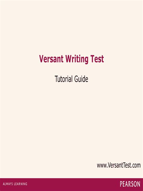 Fillable Online Welcome To The Versant Writing Test Fax Email Print Pdffiller