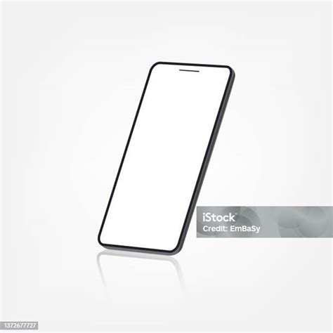 Tampilan Perspektif Layar Kosong Tanpa Bingkai Smartphone Berdiri