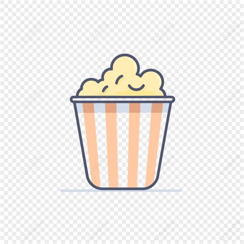 만화 팝콘과 팝콘 아이콘 라인 디자인 벡터스케치욱스 Png 일러스트 무료 다운로드 Lovepik