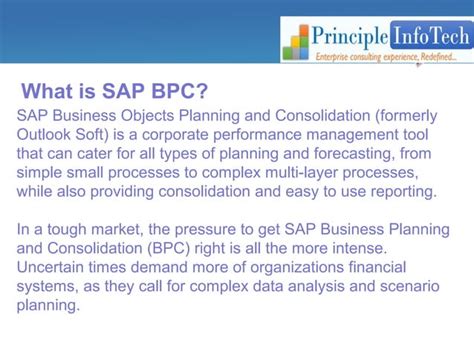 sap bpc sap business planning and consolidation bpc services ppt