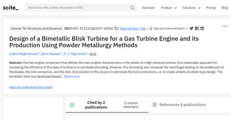 Citation Report Design Of A Bimetallic Blisk Turbine For A Gas