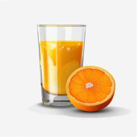 Premium Ai Image A Glass Of Orange Juice Next To A Half Orange