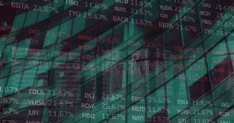 Animation Of Stock Market And Diagrams Over Cityscape Stock Footage
