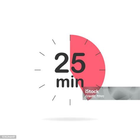 25 분 타이머 플랫 스타일의 스톱워치 심볼 편집 가능한 격리 벡터 그림입니다 25에 대한 스톡 벡터 아트 및 기타 이미지