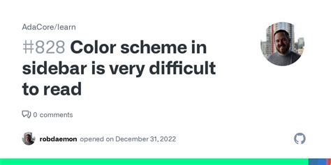 Color Scheme In Sidebar Is Very Difficult To Read Issue 828