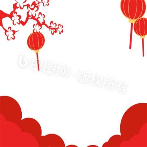 牛年春节红色灯笼元素gif动图下载 包图网