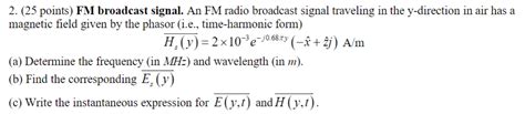 Solved 2 25 Points Fm Broadcast Signal An Fm Radio