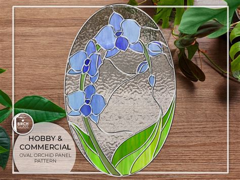 Pattern • Orchid Oval Panel Stained Glass Pattern Birch Glass