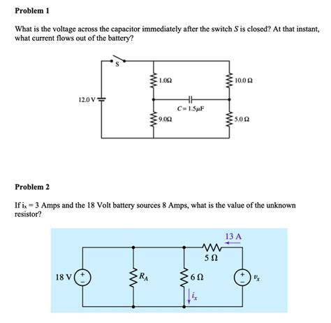 Solved What Is The Voltage Across The Capacitor Immediately After The Switch S Is Closed At
