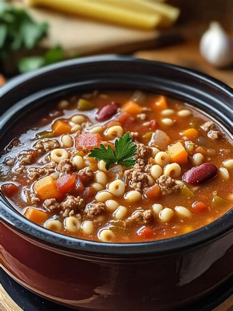 Slow Cooker Pasta E Fagioli Soup Recipe