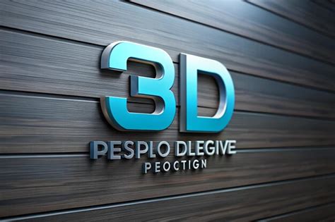 A Sign For 3d 3d Printed On A Wooden Wall Premium Ai Generated Image